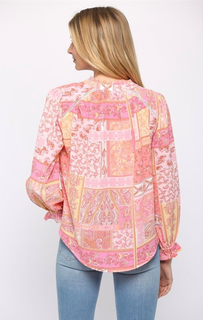 Coral and Pink Peasant Top – Gillianscloset